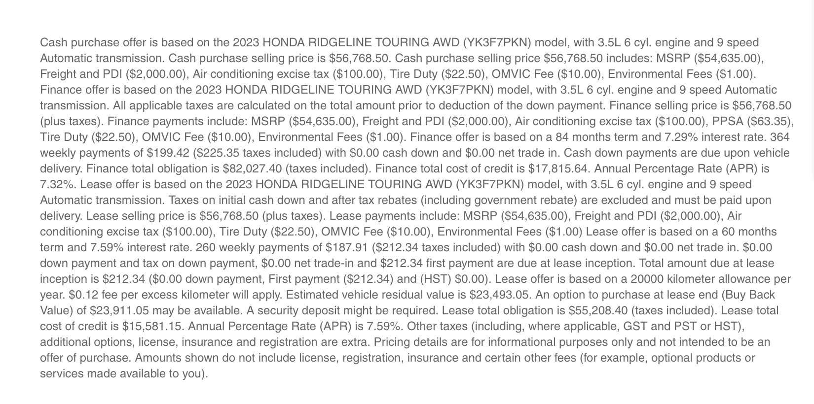 2023 Honda Ridgeline Touring | Gore Motors Honda | Thunder Bay