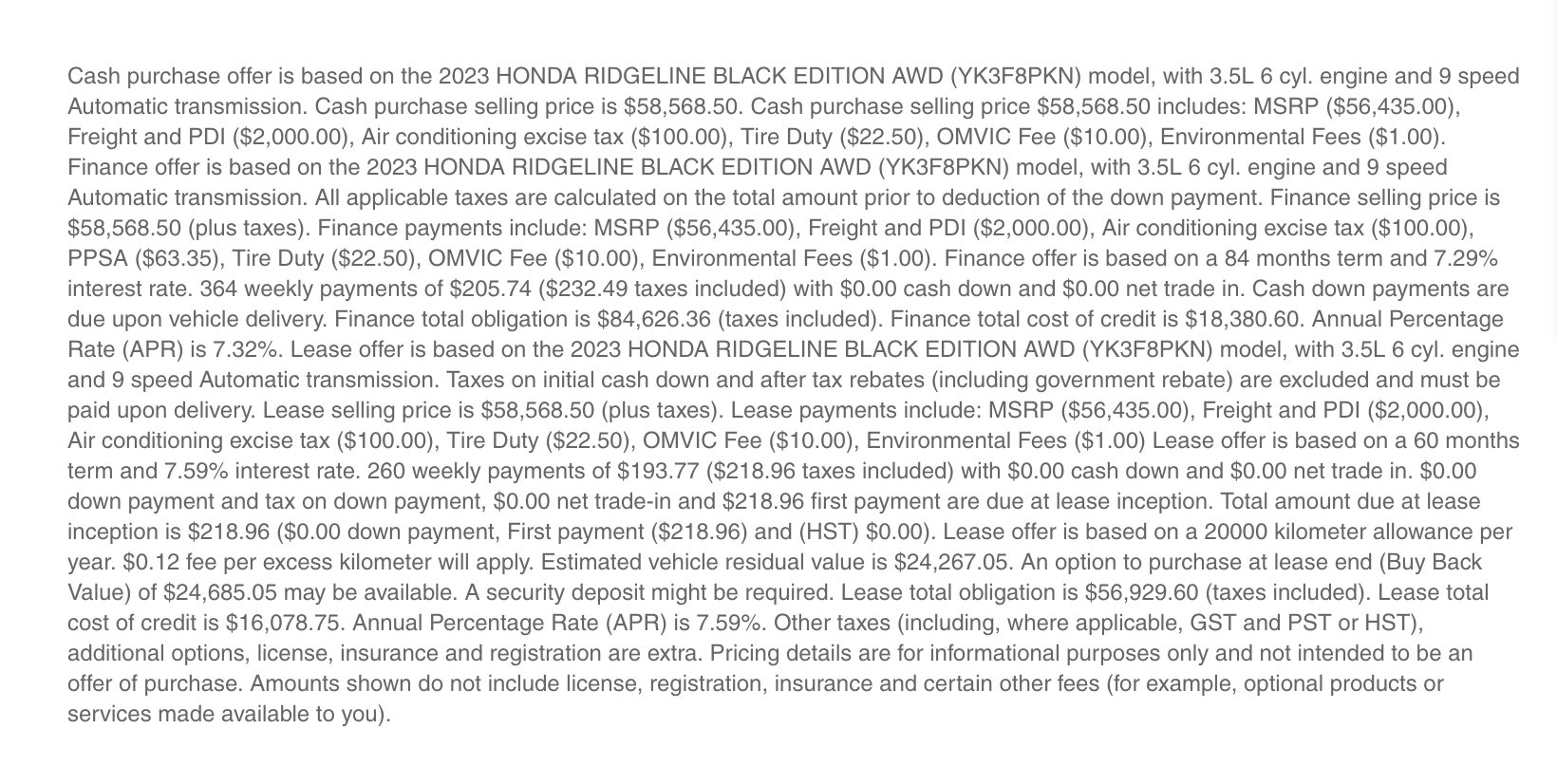2023 Honda Ridgeline Black Edition | Gore Motors Honda | Thunder Bay